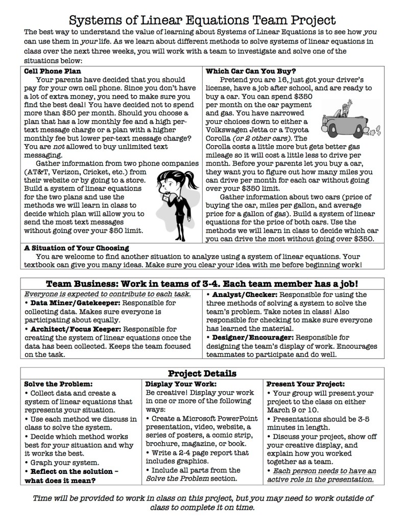 Engaging students: Solving linear systems of equations by either ...